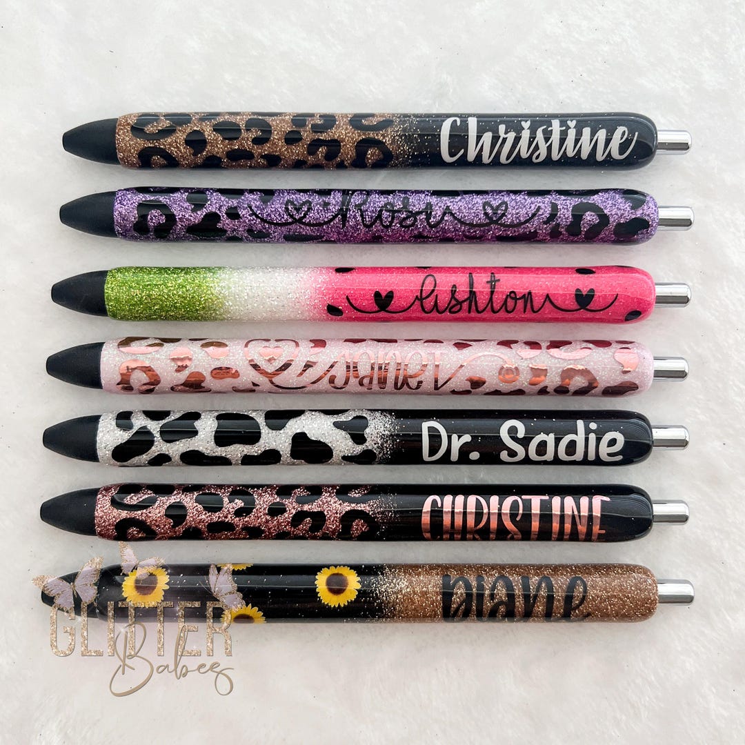Personalized Glitter Inkjoy Pen, Cheetah, Heart & Cow Print, Handmade ...