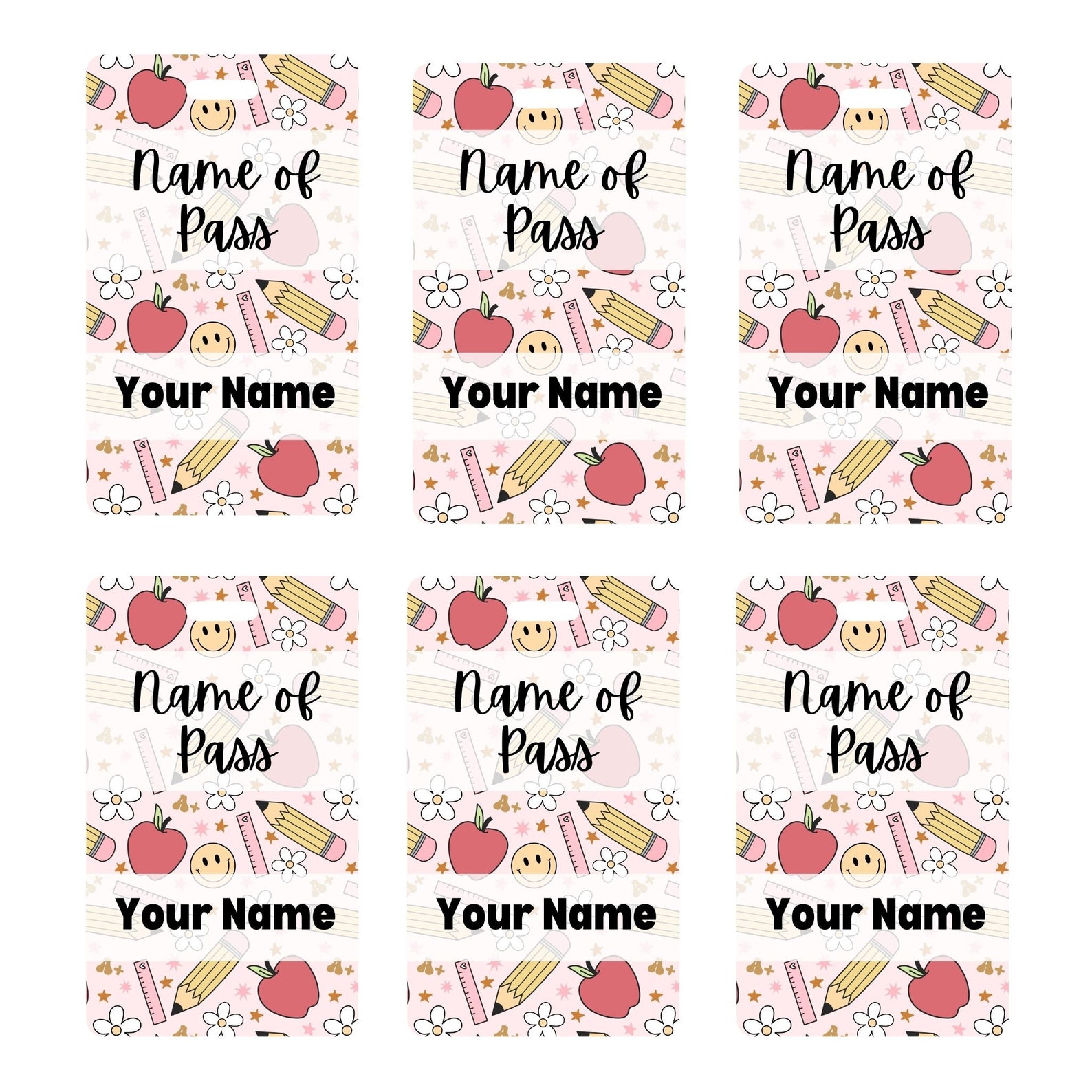 Classroom Hall Passes | Hall Pass Set | School Theme Hall Pass | Retro ...