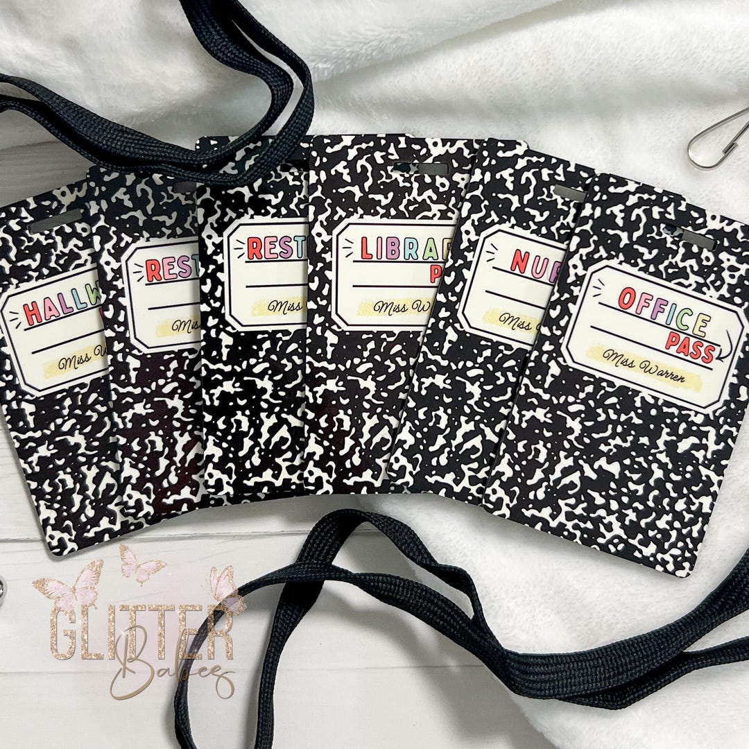 Classroom Hall Passes | Hall Pass Set | School Theme Hall Pass | Retro ...