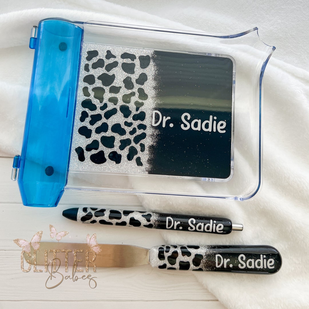 Personalized Cow Pharmacy Tech Counting Tray, Glitter Pen or Spatula ...