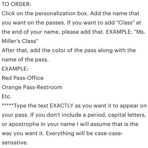 Classroom Hall Passes | Hall Pass | School Hall Pass | Colorful Passes ...