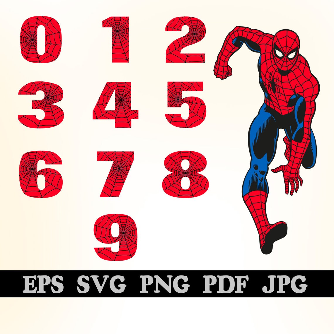 Spiderman Number Svg Number Clipart Number Cut File for - Etsy