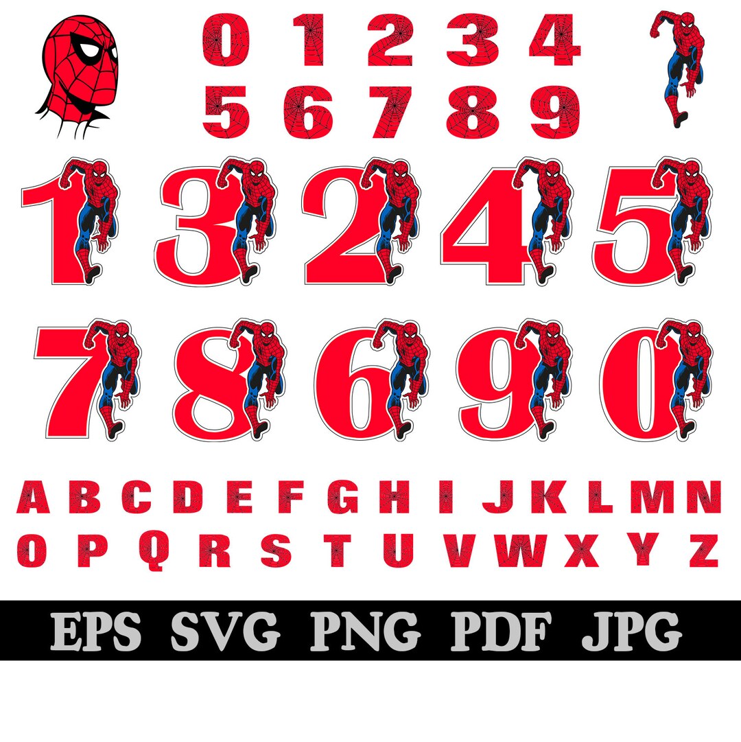 Spiderman Number Svg, Number Clipart, Number Cut File for Cricut ...