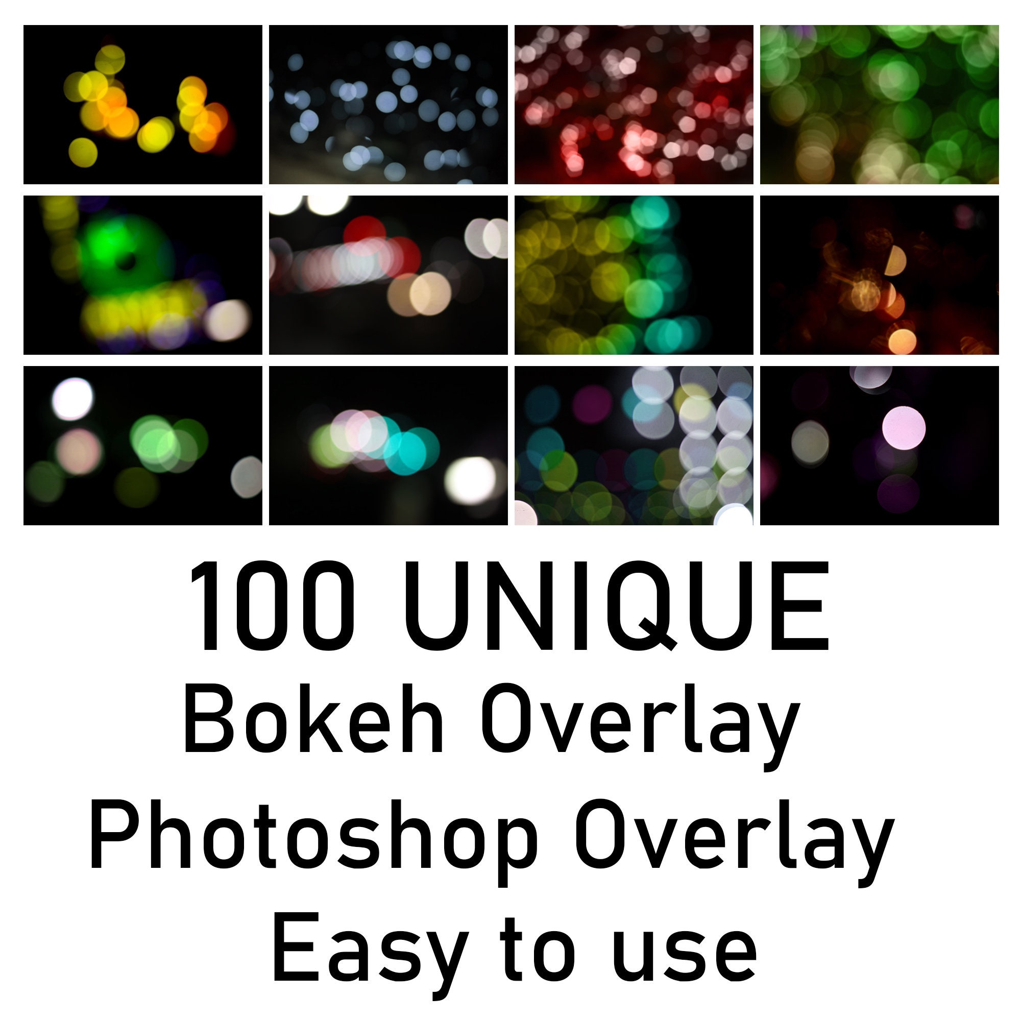 100 Bokeh Overlay Photoshop Overlay JPEG Light Bokeh - Etsy