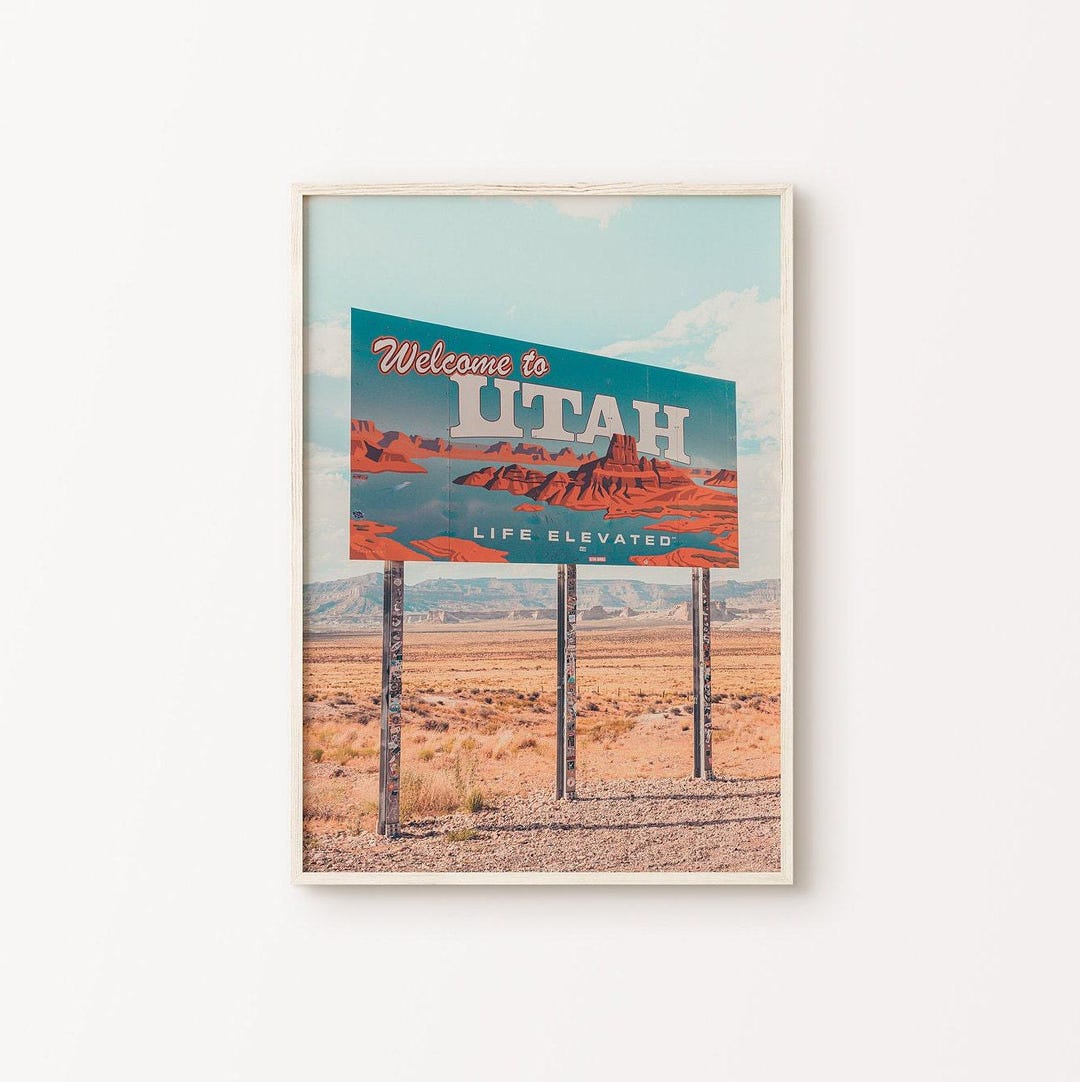 Printable Utah Photography, Desert Landscape Wall Art, Utah Sign Print ...