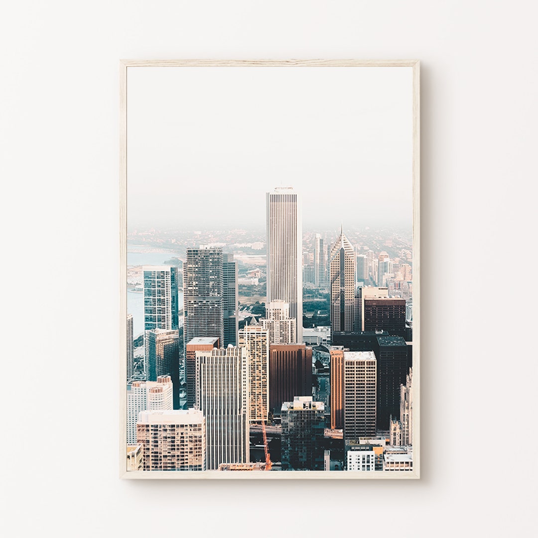Printable Chicago Skyline Large Wall Art, Set of 2 Chicago Digital ...