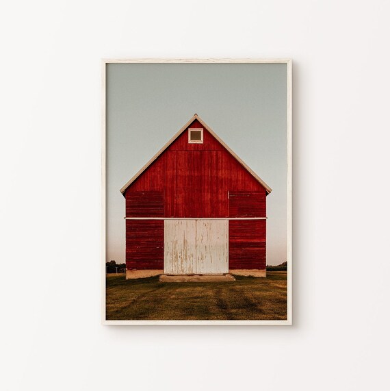 Red Barn Printable Photography Farmhouse Wall Art | Etsy