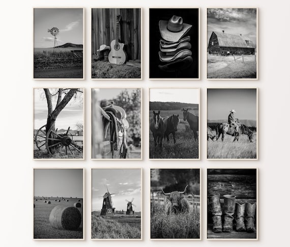 Digital Prints Art & Collectibles Printable Black and White Rustic ...