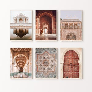 Printable India Gallery Wall Set, Taj Mahal Print, India City Set of 6 ...