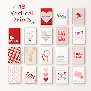Valentine's Day Printable Wall Art, Gallery Wall Set of 18 Prints ...