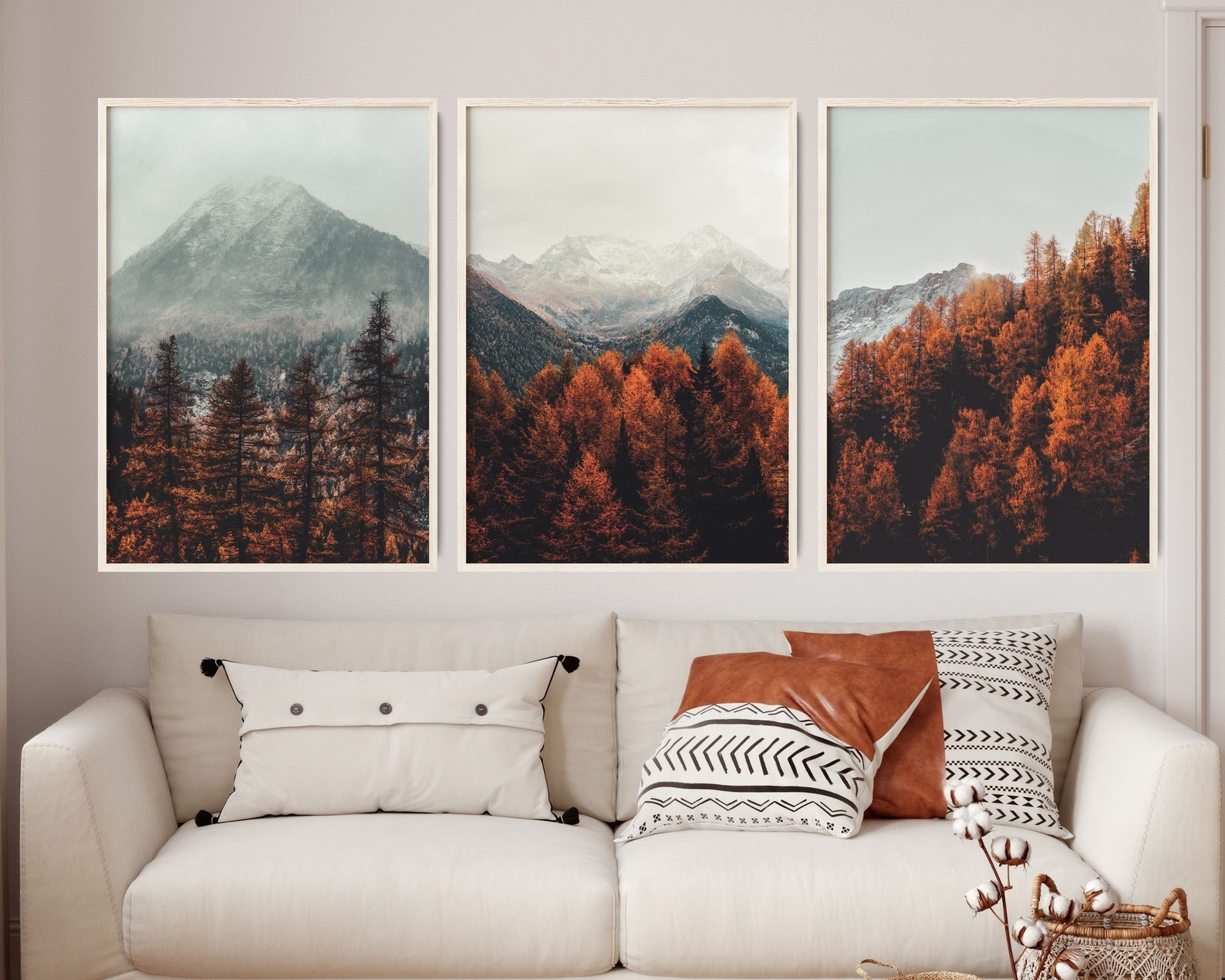 Fall Mountain Forest Set of 3 Prints Fall Mountain Poster - Etsy