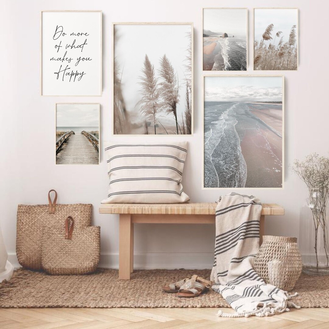 Boho Gallery Wall Set of 6 Digital Prints Aerial Beach Print - Etsy