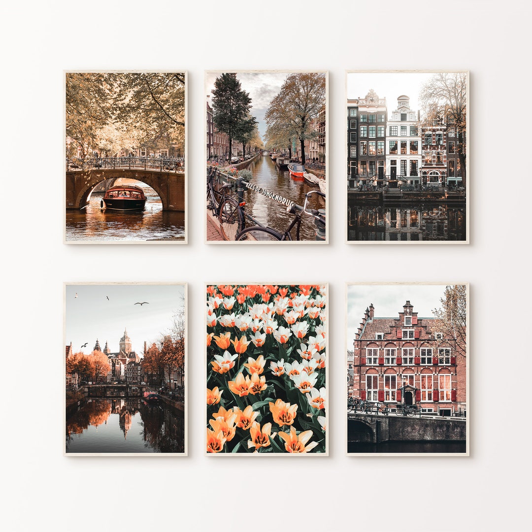 Printable Set of 6 Amsterdam Photography, Autumn Amsterdam Print ...