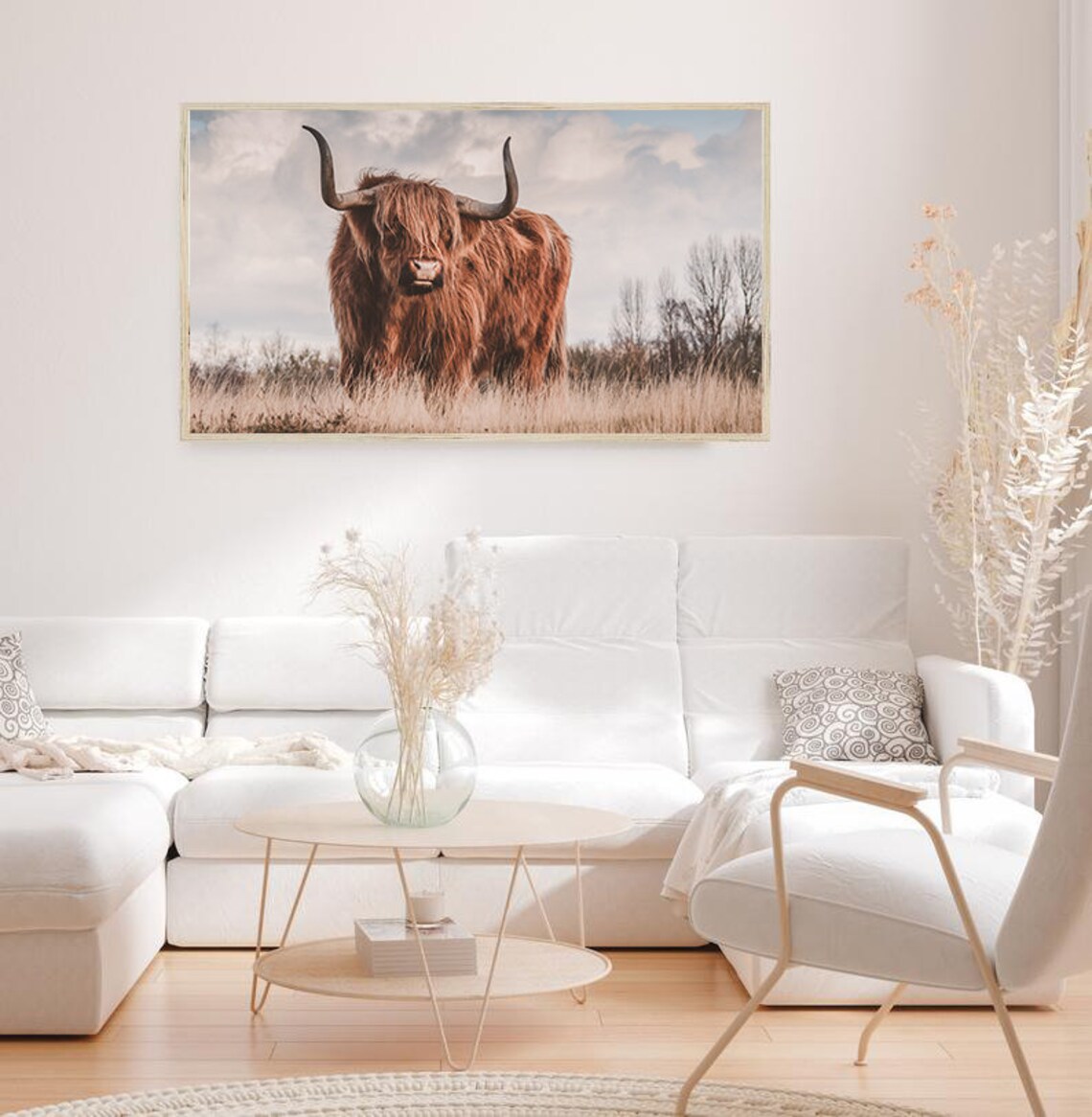 Highland Cow Samsung Frame TV Western 4K Frame TV Art Cattle | Etsy