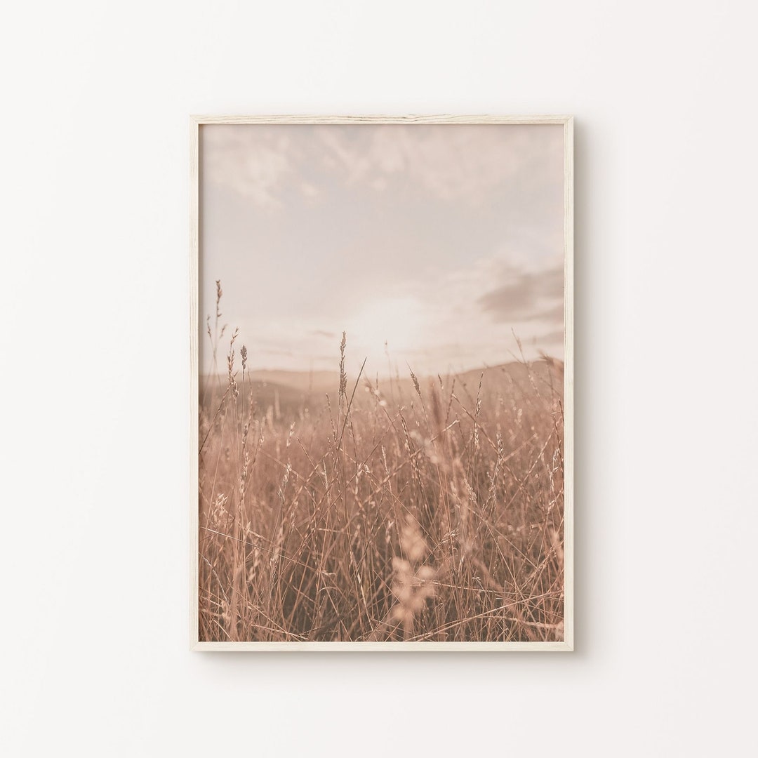 Pastel Wildflower Print, Boho Neutral Botanical Canvas, Fine Art Nature ...