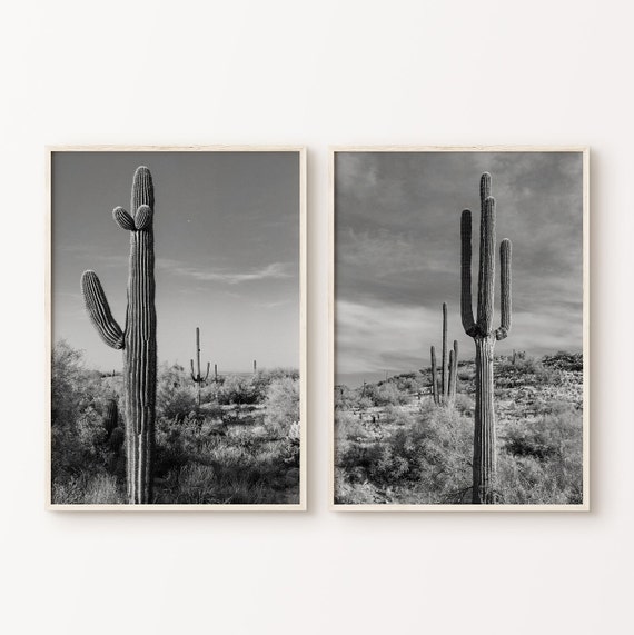 Printable Black and White Desert 2 Pieces Large Wall Art | Etsy
