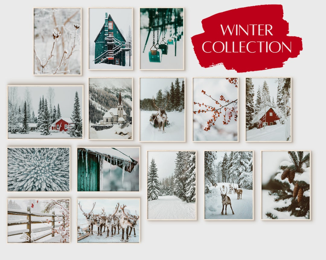 15 Winter Theme Printable Photography Snowy Landscape Gallery - Etsy