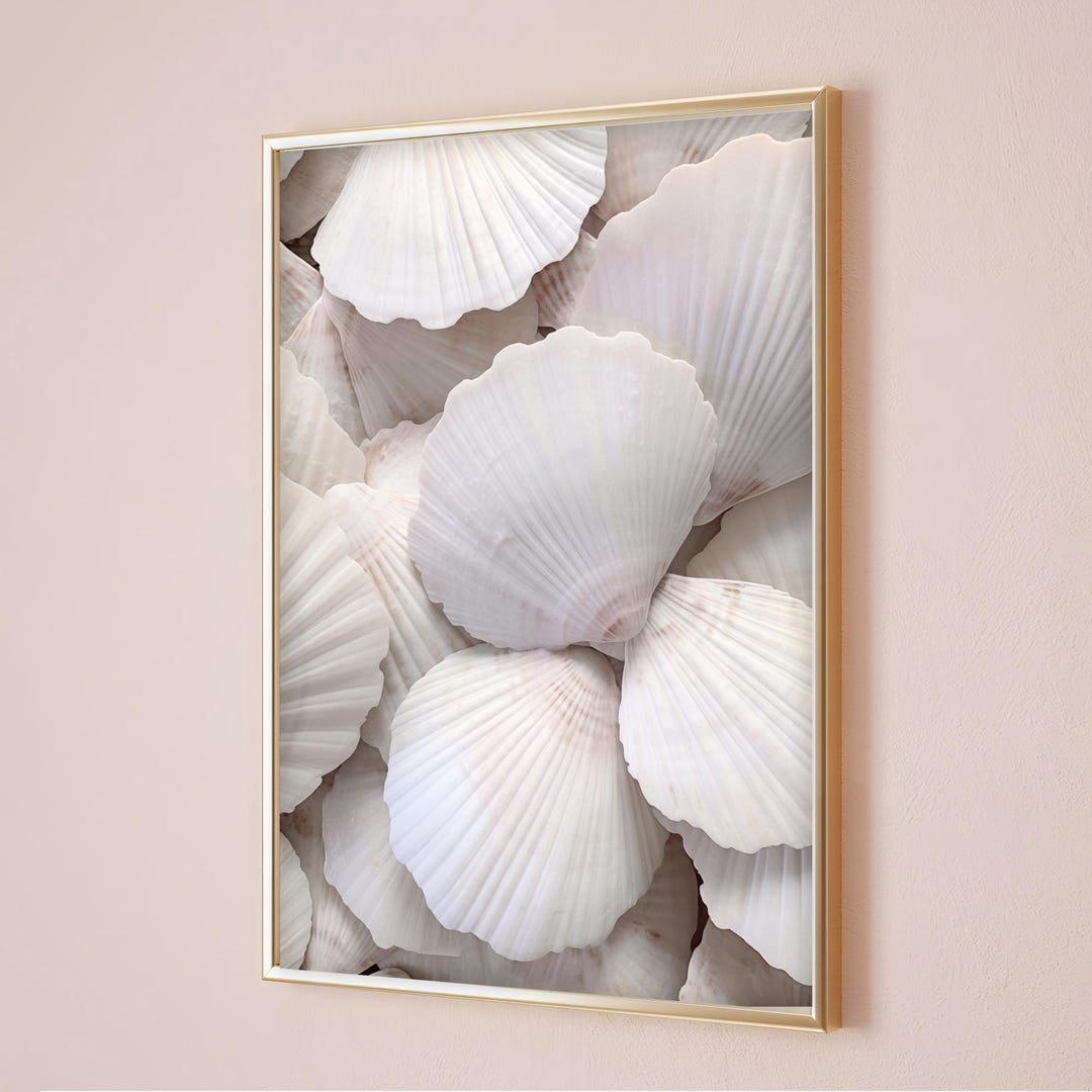 Seashell Print, Pastel Coastal Wall Art, Boho Beach Print, Printable ...
