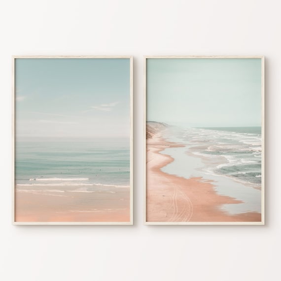 Set of 2 Ocean Waves Beach Prints Printable Coastal - Etsy
