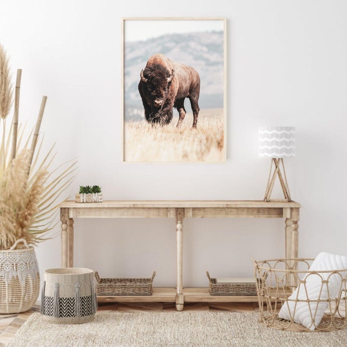 Printable Buffalo Wall Art, Bison Print DIGITAL , Southwestern Large ...
