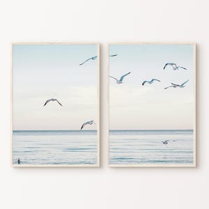 Coastal Photography, Printable Ocean Waves Set of 2 Print, Muted Modern ...