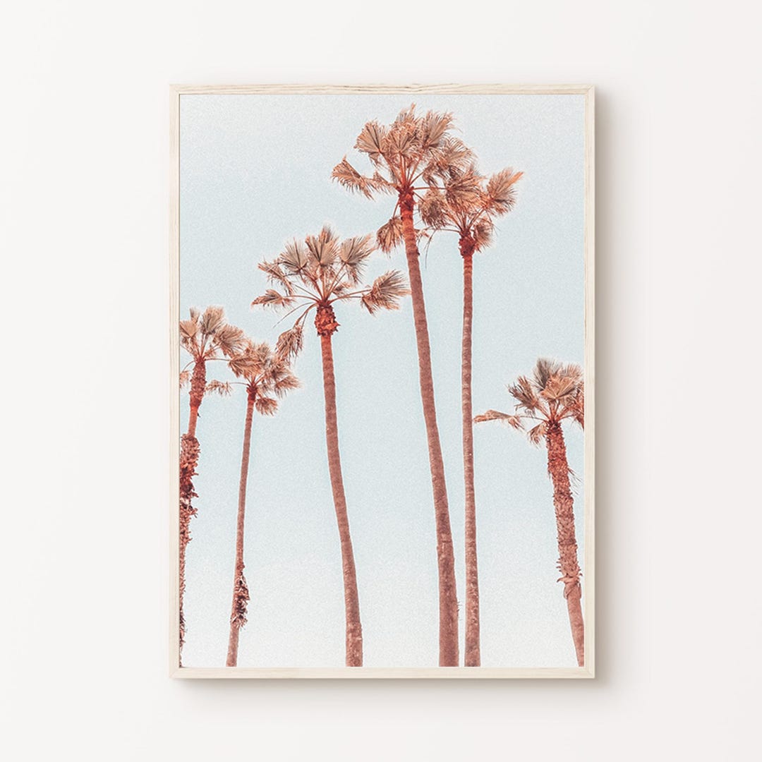Printable Palm Tree Photography, Pastel Coastal Large Wall Art ...