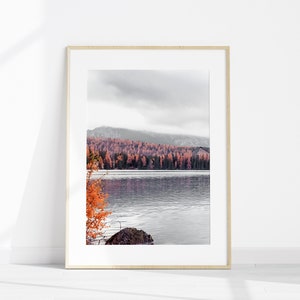 Fall Landscape Printable Set of 3 Photography, Autumn Lake Landscape ...