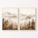 Neutral Mountain Landscape Set of 2 Prints, Printable Abstract Modern ...
