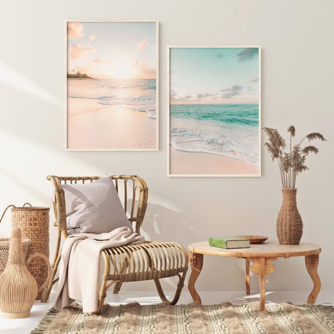 Printable Beach Set of 2 Split Photography Ocean Waves 2 | Etsy