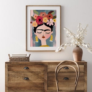 Frida Kahlo Portrait Print, Printable Feminist Wall Art, Girl Power ...