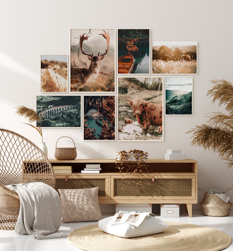 Printable Nature Gallery Wall Set Set of 8 Nordic Lake | Etsy