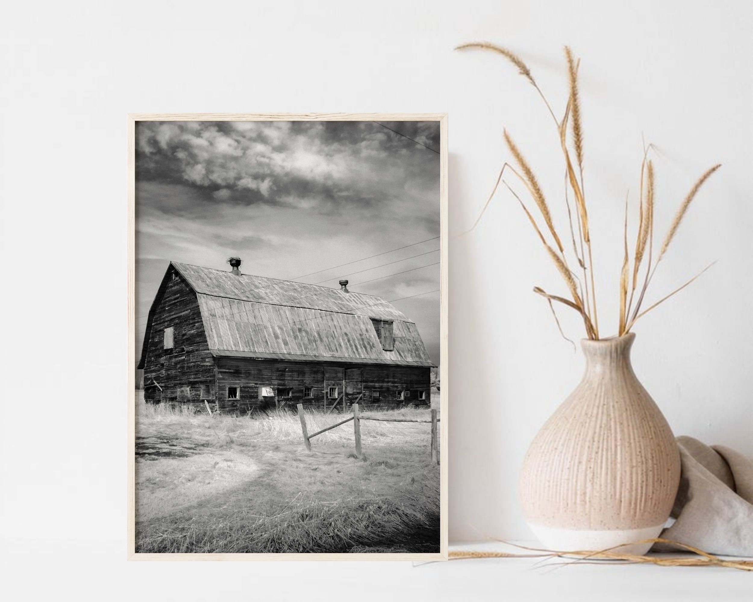Highland Cow Rustic Barn Set of 2 Prints Printable Farmhouse | Etsy