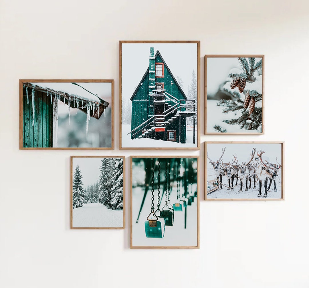 Winter Theme Gallery Wall Set of 6 Prints, Printable Nordic Wall Art ...