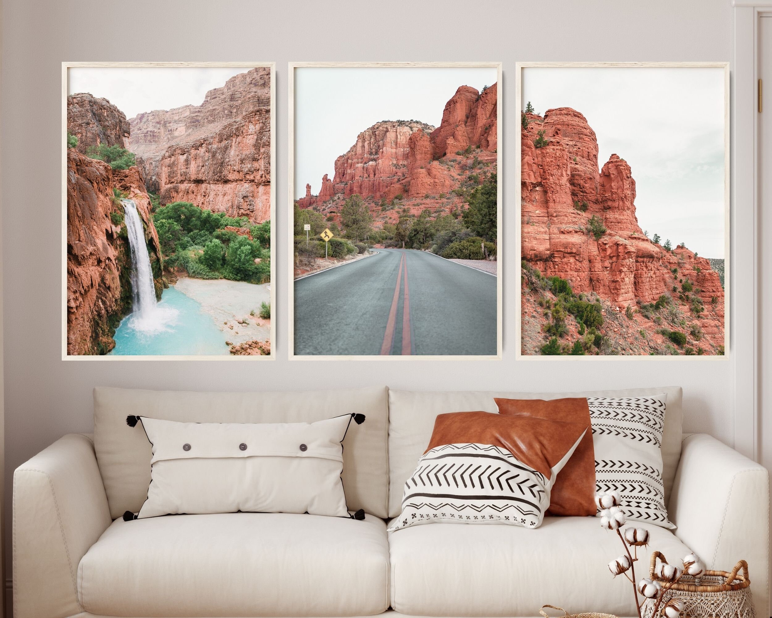 Desert Wall Art Set of 3 Arizona Desert Southwestern 3 | Etsy