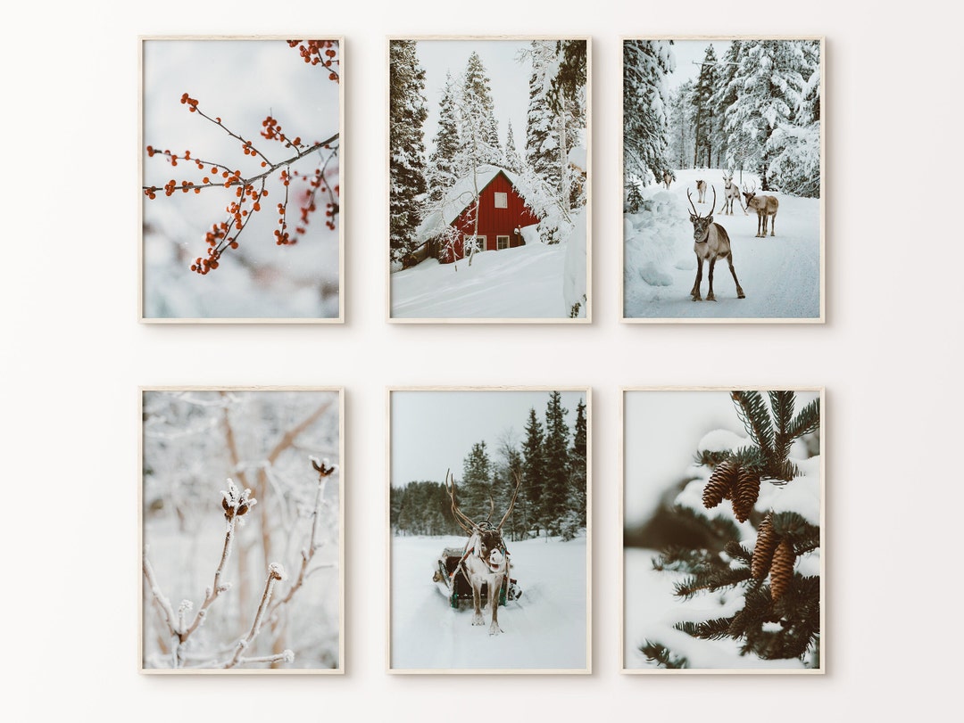 Winter Theme Set of 6 Printable Photography Snowy Landscape - Etsy