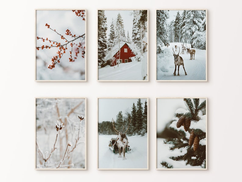 Winter Theme Set of 6 Printable Photography Snowy Landscape - Etsy
