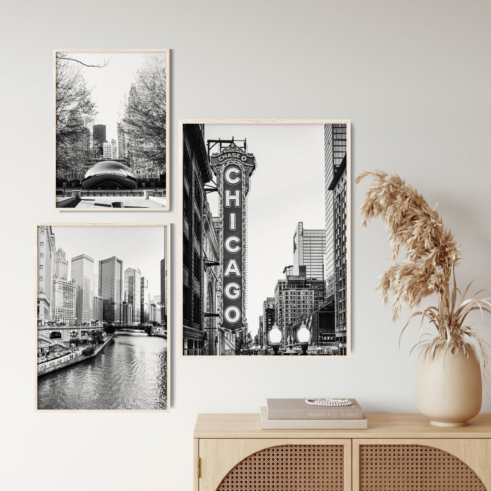 Printable Set of 3 Chicago Black & White Photography Chicago - Etsy