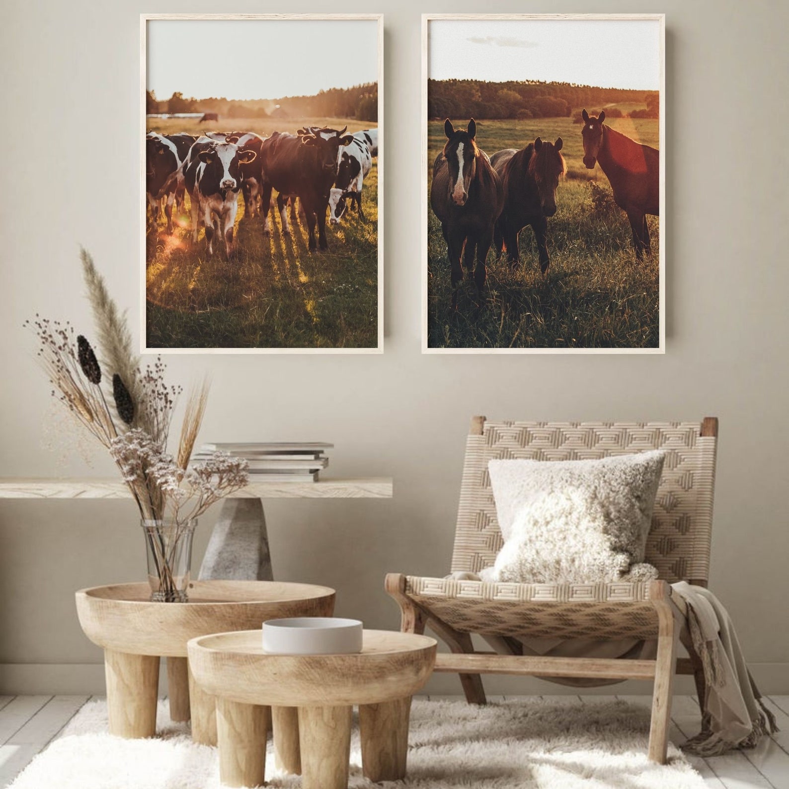 Farm Animals Set of 2 Photography Print DIGITAL Rustic - Etsy