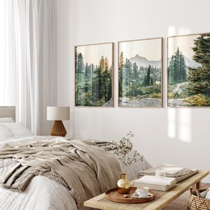 Mountain Set of 3 Prints, Printable Nature Landscape 3 Pieces Wall Art ...