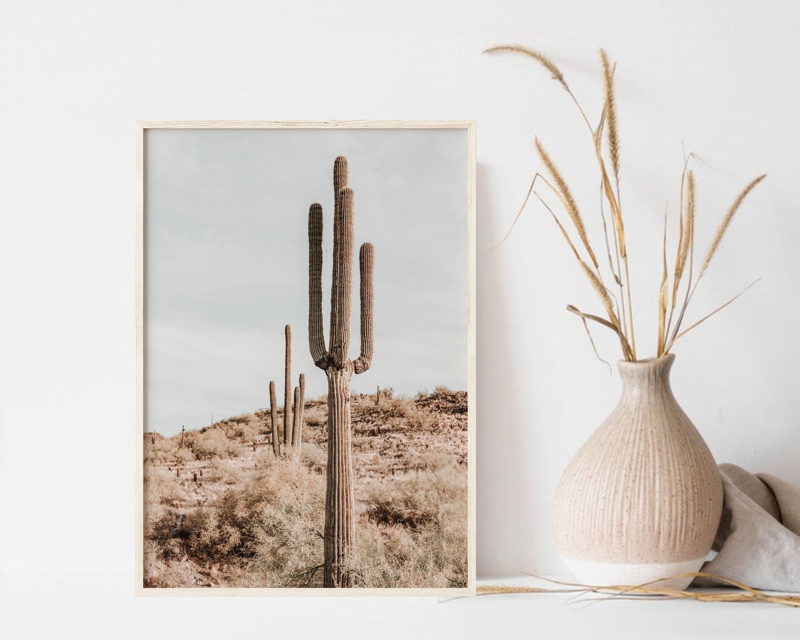 Saguaro Desert 2 Pieces PRINTABLE Large Wall Art Desert - Etsy
