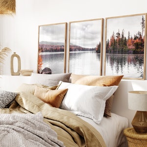 Fall Landscape Printable Set of 3 Photography, Autumn Lake Landscape ...