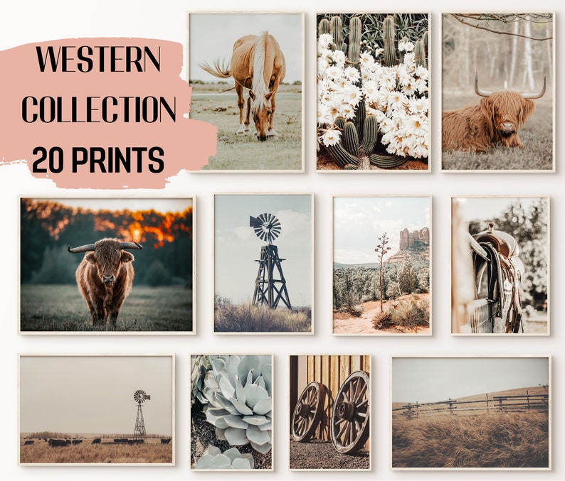 Printable Western 20 Prints Boho Southwest Gallery Wall Art - Etsy