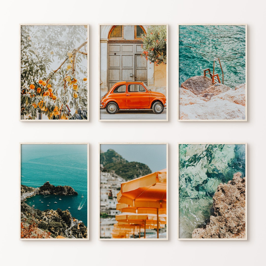 Printable Italy Set of 6 Photography, Italian Riviera 6 Pieces Wall Art ...