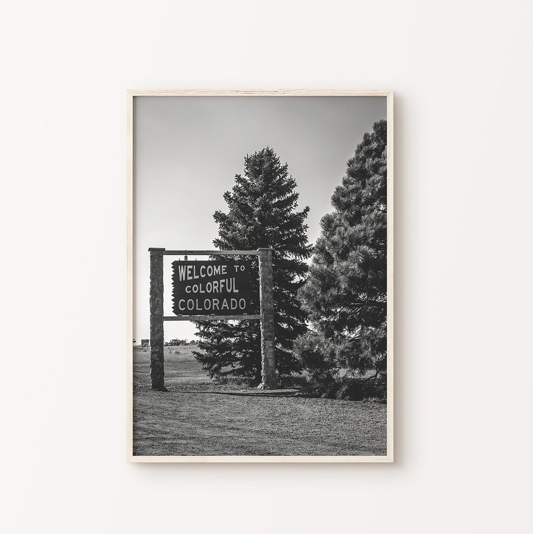 Printable Colorado Photography, Black and White Wall Art, Colorado Sign ...
