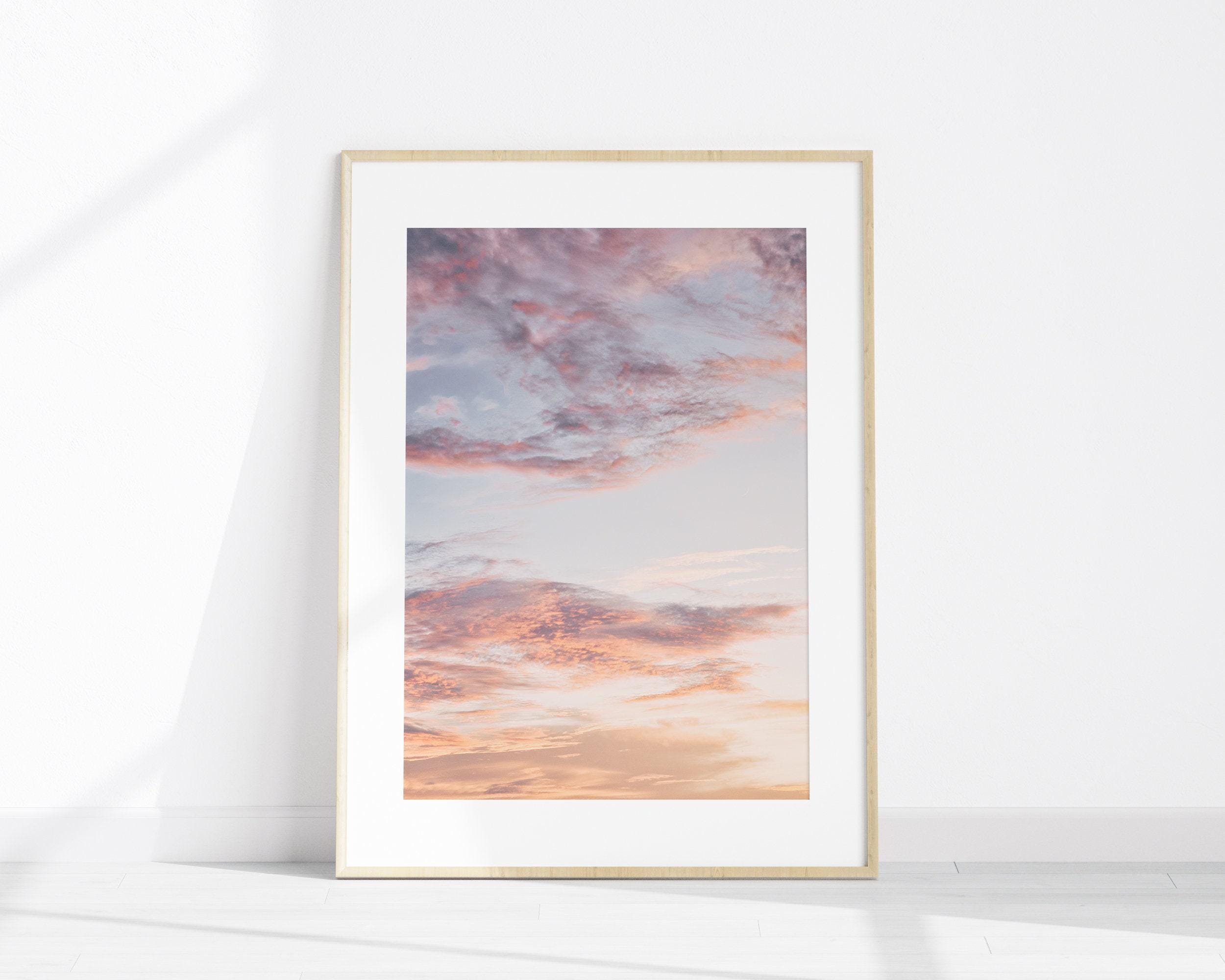 Printable Blush Sunset Sky Photography, Pink Tones Sky Wall Art, Pink ...