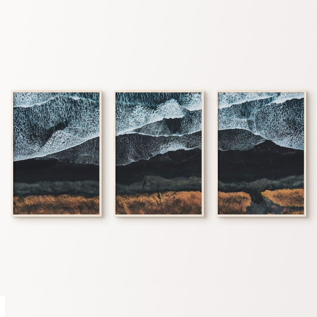Ocean Waves Set of 3 Print, DIGITAL Coastal Photography Prints, Modern ...