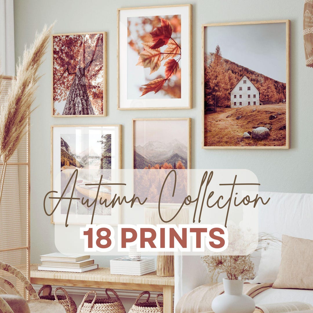 Printable Fall Wall Art, Autumn 18 Prints Bundle, Fall Forest Large ...