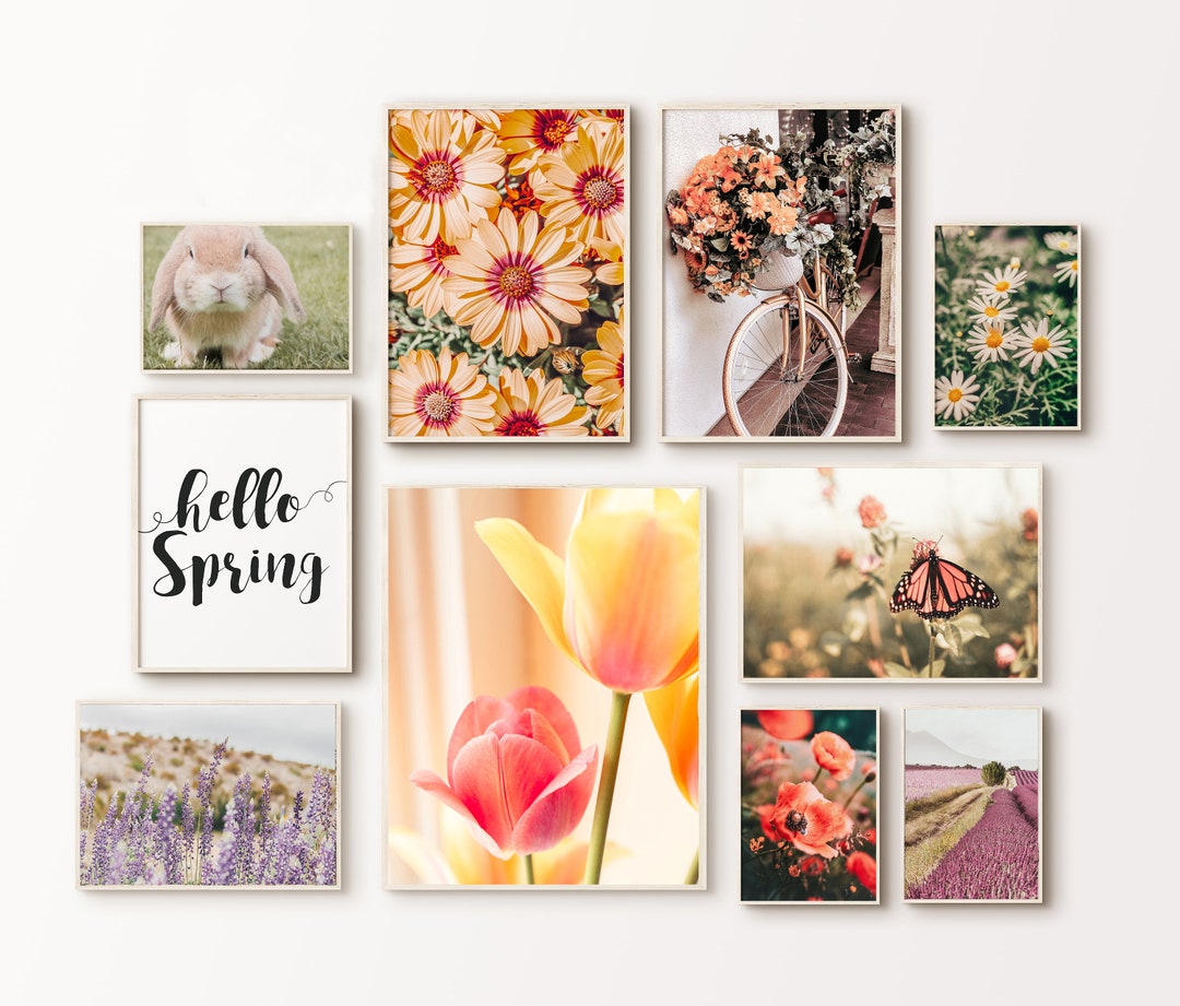 25 Prints, Printable Spring Wall Art, Spring Photography Bundle, Easter ...