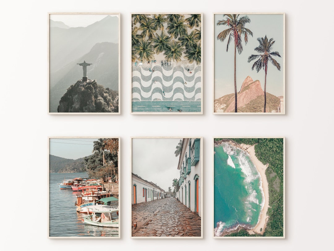 Printable Brazil Set of 6 Prints, Rio De Janeiro 6 Pieces Large Wall ...