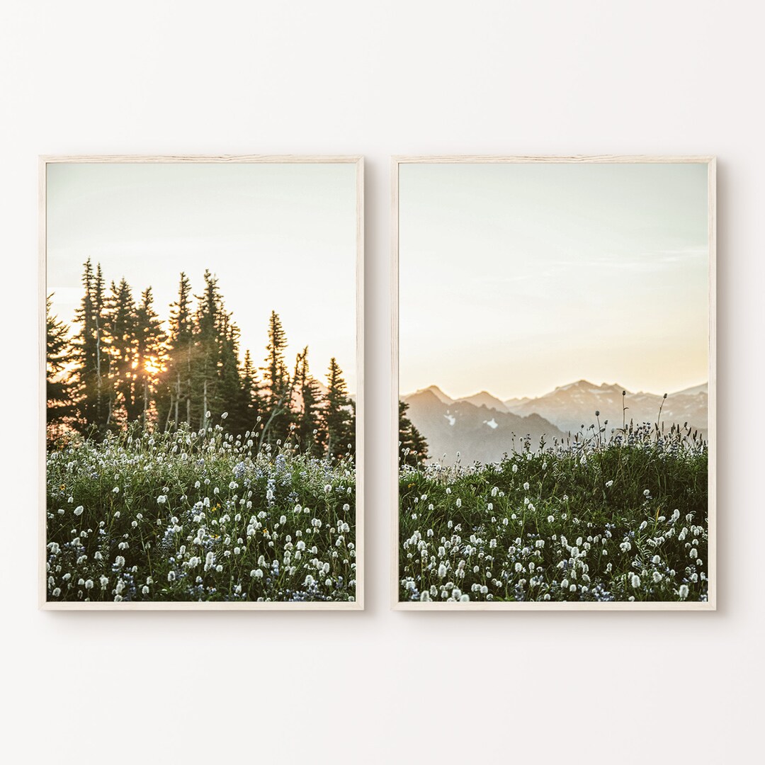 Printable Wildflowers Set of 2 Prints, Nature Landscape 2 Pieces Large ...